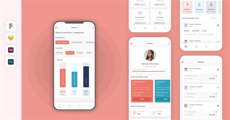 Job And Hiring Mobile App Ui Kit Graphic Templates Envato Elements