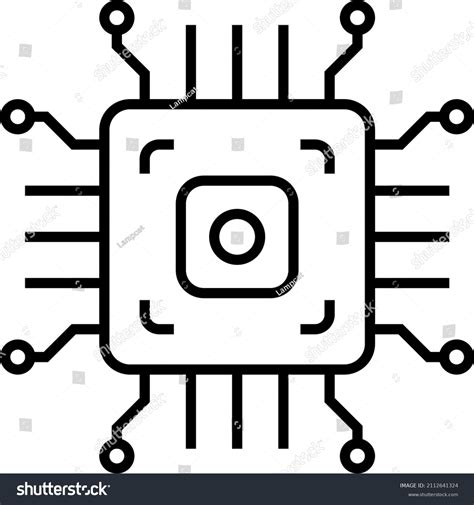 Chip Circuit Computer Cpu Microchip Processor Stock Vector Royalty