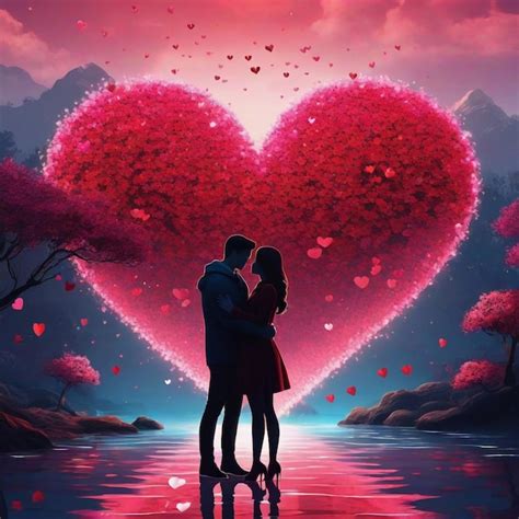 Premium Photo Happy Valentine Day Red Roses Expression Of Love Couple Holding Bright Red Rose