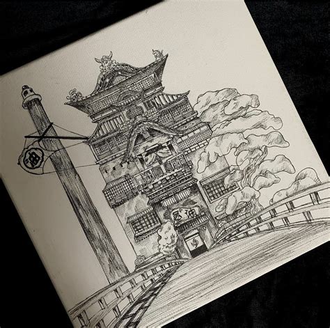 센과 치히로의 행방불명 펜화 일러스트 포트폴리오 크몽