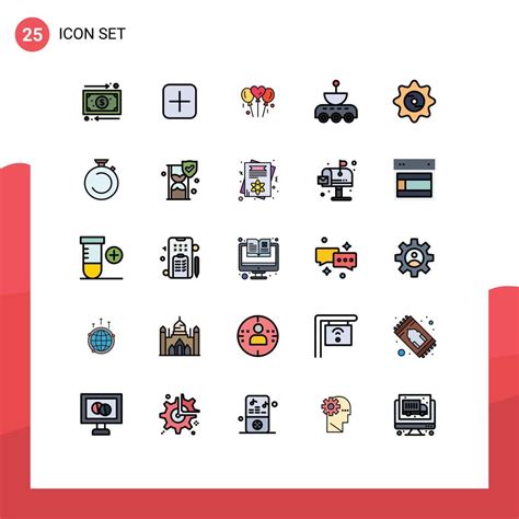 Universal Icon Symbols Group Of 25 Modern Filled Line Flat Colors Of Bottle Signal Bloone