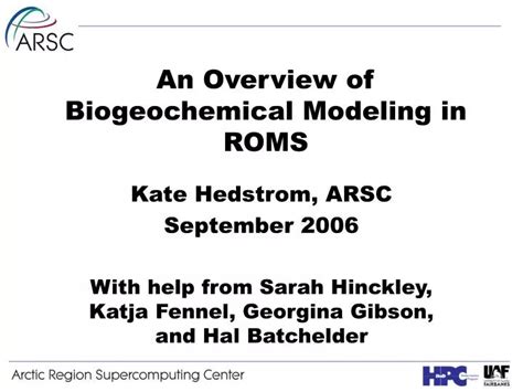 Ppt An Overview Of Biogeochemical Modeling In Roms Powerpoint