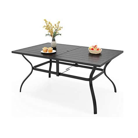 Градинска маса метална с отвор за чадър 72x95x152 Phivilla