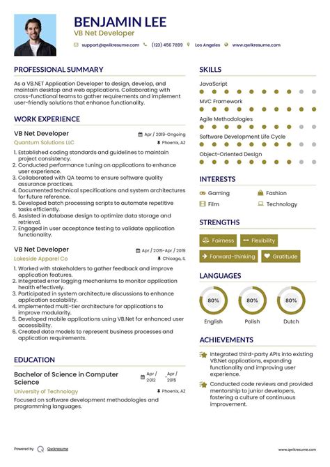 10 Vb Net Developer Resume Samples And Templates For 2025