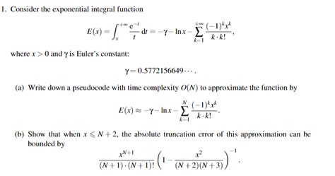 Consider The Exponential Integral Function Chegg Com
