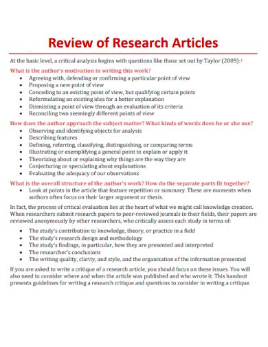 16 Article Review Examples Pdf Examples