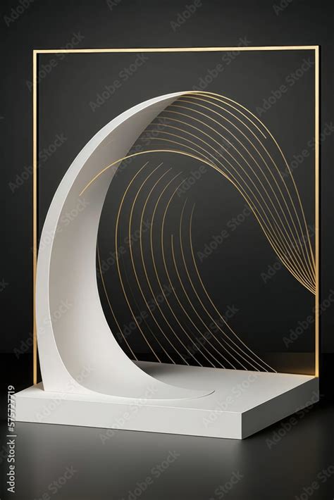 Parabola With A Curved Line Background For Cosmetic Products Mock Up Pedestal Ai Generation