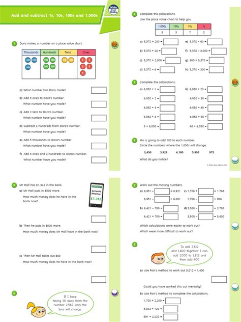 Y4 Autumn Block 2 Wo1 Add And Subtract 1s 10s 100s And 1000s 2022 Pdf Mathematics Arithmetic
