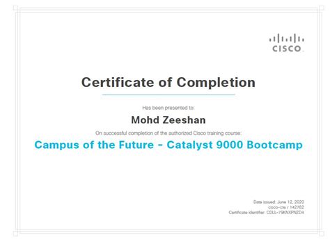 Mohd Zeeshan On Linkedin Completed Campus Of The Future Catalyst 9000
