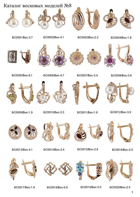 Разновидности золотых серёг