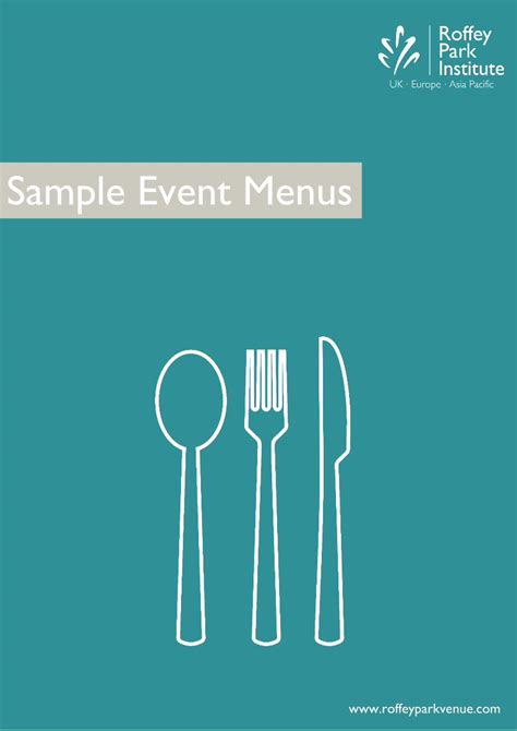 Pdf Sample Event Menus Dokumentips