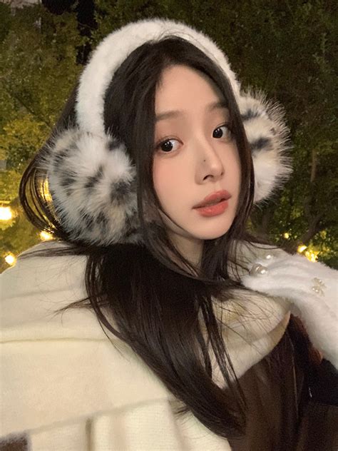 달라걸 호피 퍼 귀마개 접이식 귀도리 귀돌이