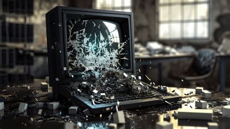 Computer Crashed Concept Background Businessman Man Anger Background