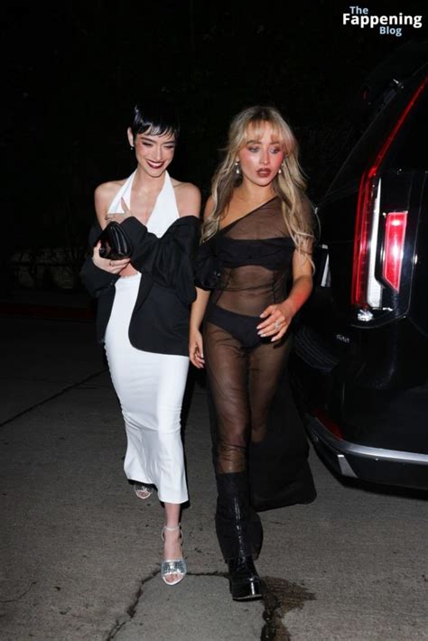 Sabrina Carpenter Has A Slight Areola Peek In A Revealing Dress At The Golden Globes After Party