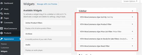 woocommerce how to enable product filters i e ajax filters