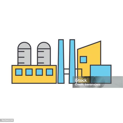 산업 공장 라인 아이콘 개념입니다 산업 플랜트 평면 벡터 기호 상징 그림 0명에 대한 스톡 벡터 아트 및 기타 이미지 0명 개념 개체 그룹 Istock