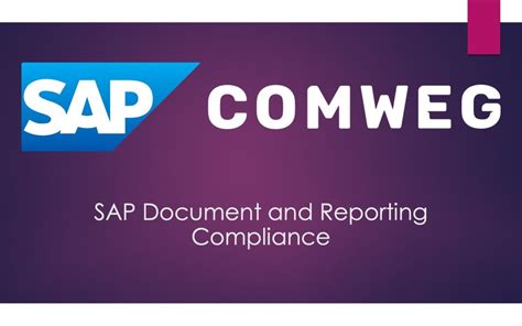 Sap Document And Reporting Compliance Guía Completa Comweg