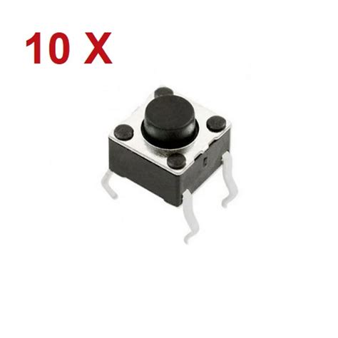 kit 10 push button chave tactil microchave 6x6x4 3mm 4 pinos para