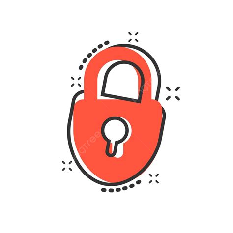 Comic Style Lock Icon With Splash Effect Secure Encryption Shape Vector Secure Encryption