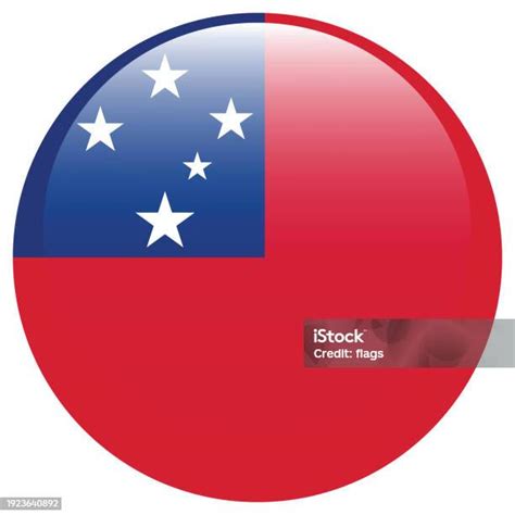 사모아의 국기입니다 플래그 아이콘입니다 표준 색상 원 아이콘 플래그입니다 3d 일러스트레이션입니다 컴퓨터 일러스트레이션 디지털 일러스트레이션 벡터 일러스트 레이 션입니다 0