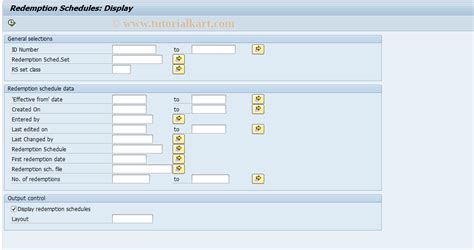 RDPT2 SAP Tcode List Of Redemption Schedules