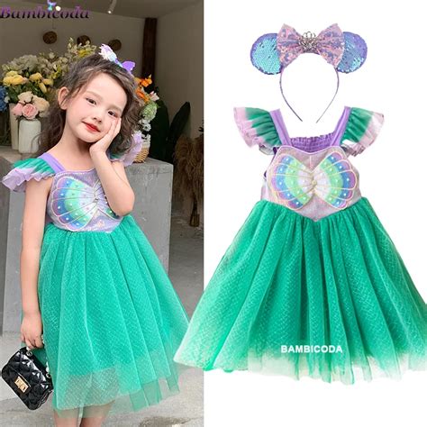 아리엘 인어 공주 소녀 드레스 할로윈 코스프레 키즈 Vestidos 의상 파티 카니발 어린이 할로윈 옷 어린이 의상 어린이용