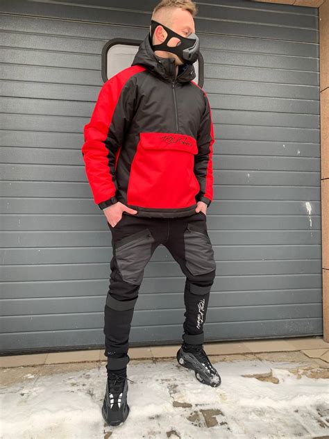 Мужской Анорак Black & Red — Tolkstyle