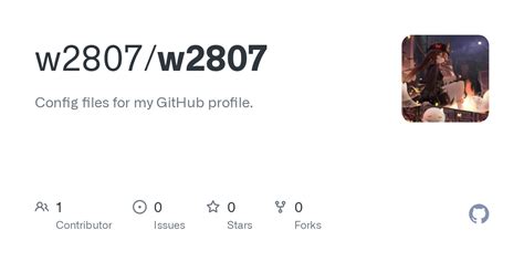 Github W2807w2807 Config Files For My Github Profile