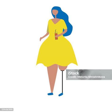 의족을 포함하는 개념으로 의족을 가진 여자 또는 소녀 흰색 배경에 고립 된 비대 장애인이있는 평평한 벡터 스톡 일러스트레이션 개념에 대한 스톡 벡터 아트 및 기타 이미지