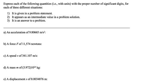 Solved Express Each Of The Following Quantities I E With Chegg Com