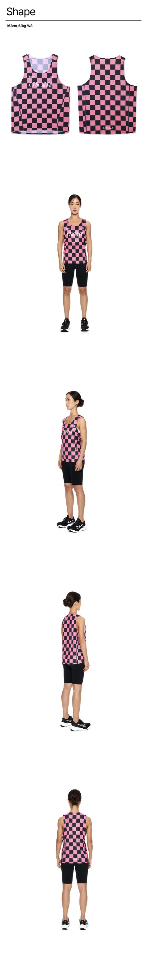 오리지널 Og Og 플래그 패턴싱글렛 핑크체크