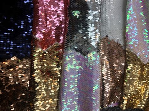 New Flip Up Sequins Fabric Reversible Two Tone Sold By The Etsy