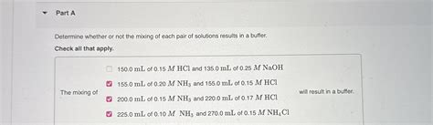Solved Part ADetermine Whether Or Not The Mixing Of Each Chegg Com