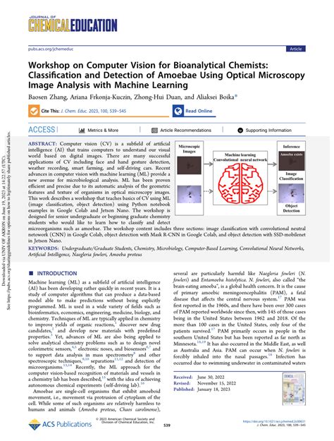 Pdf Workshop On Computer Vision For Bioanalytical Chemists