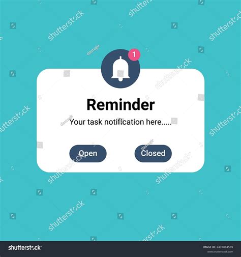 Reminder Task Notification Bell Ui Design Stock Vector Royalty Free 2478084539 Shutterstock