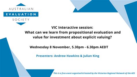 Vic Seminar What Can We Learn From Propositional Evaluation And Value For Investment About