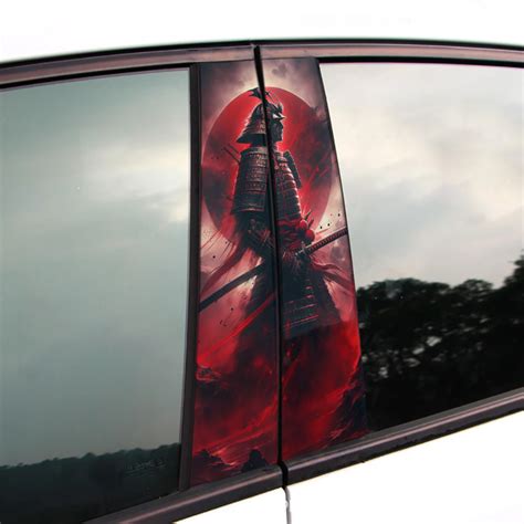 Виниловая наклейка на двери машины " Самурай в красном" 25*48см 2шт ...