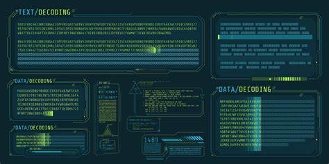 premium vector interface of the program for processing and decoding big data vector illustration