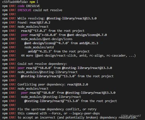 npm i 出现 npm err code eresolvenpm err eresolve could not resolve