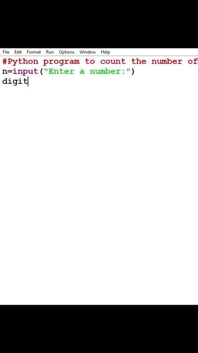 Python Program To Count The Number Of Digits In A Input Number Coding