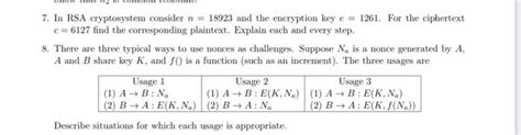 Solved 7 In RSA Cryptosystem Consider N 18923 And The Chegg Com