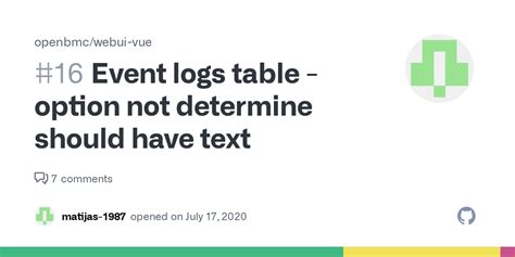 Event Logs Table Option Not Determine Should Have Text · Issue 16