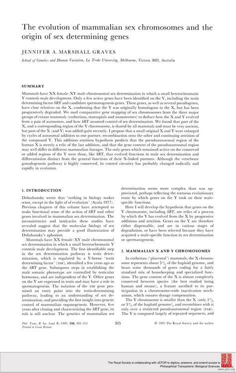 Pdf The Evolution Of Mammalian Sex Chromosomes And The Origin Of Sex