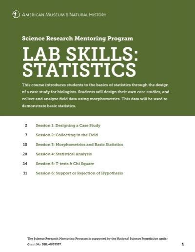Lab Skills Statistics American Museum Of Natural History