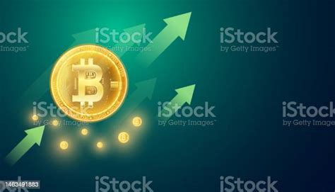 추상 비트코인 탈중앙화 암호화폐는 강세 기간 오름차순 차트 강세 신호 녹색 청록색 배경 미래적이고 현대적입니다 개념에 대한 스톡 벡터 아트 및 기타 이미지 Istock