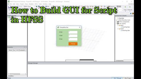 how to build gui for script in hfss youtube
