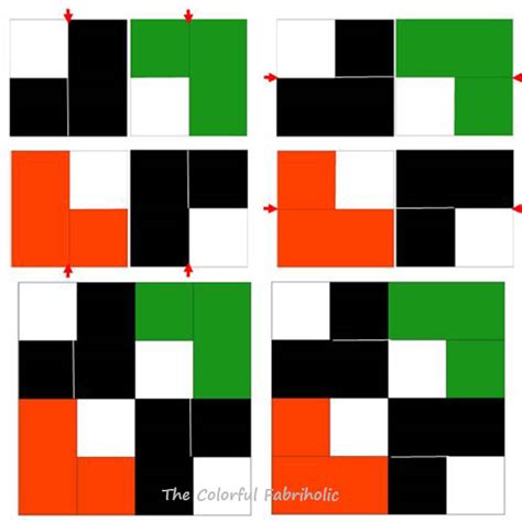 The Colorful Fabriholic Four Patch Shuffle Tutorial