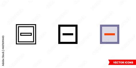 Indeterminate Checkbox Icon Of 3 Types Color Black And White Outline Isolated Vector Sign