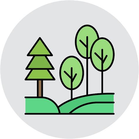 Premium Vector Tree Landscape Vector Illustration Style