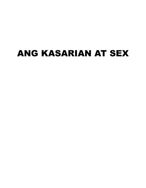 Ang Kasarian At Sex Just A Module A Compilation Of Module Of Academic Year Ang